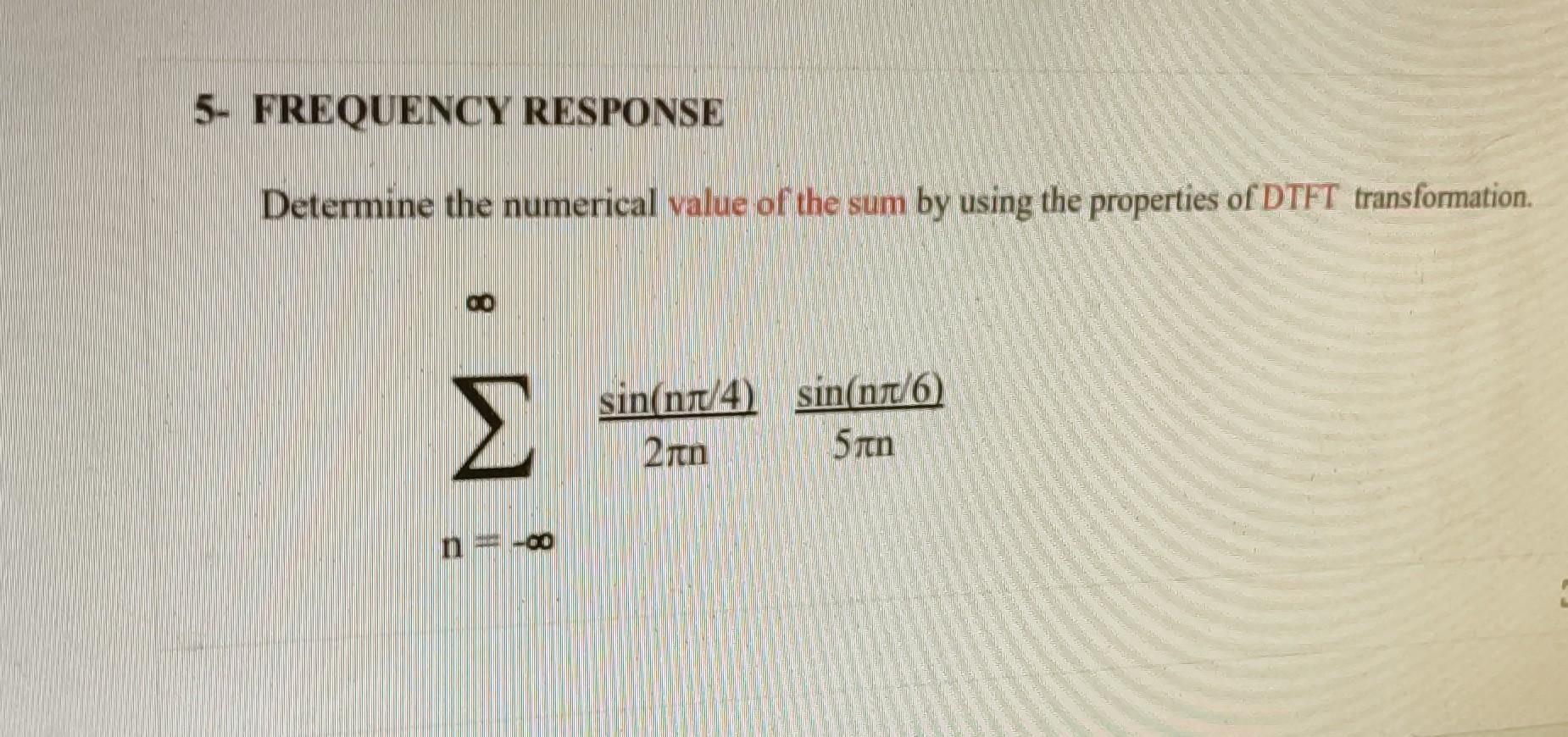 Solved Determine the numerical value of the sum by using the | Chegg.com