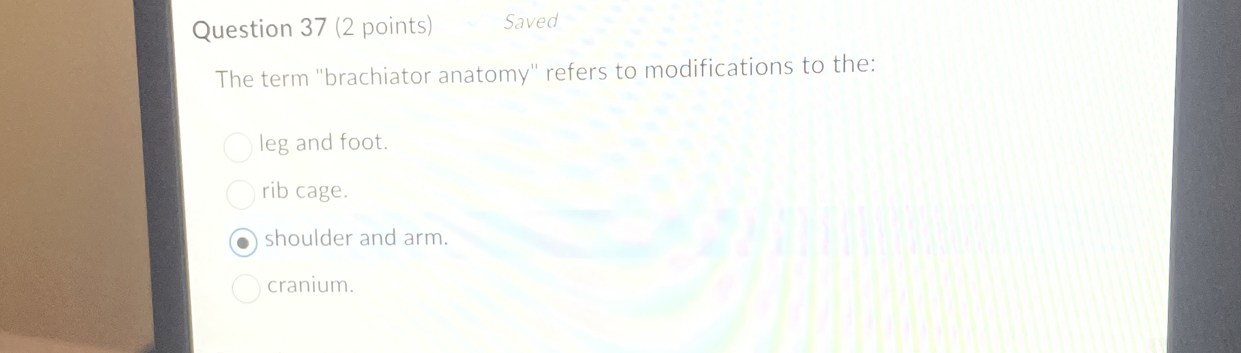 Solved Question 37 (2 points)SavedThe term Solved Question 37 (2 points)SavedThe term