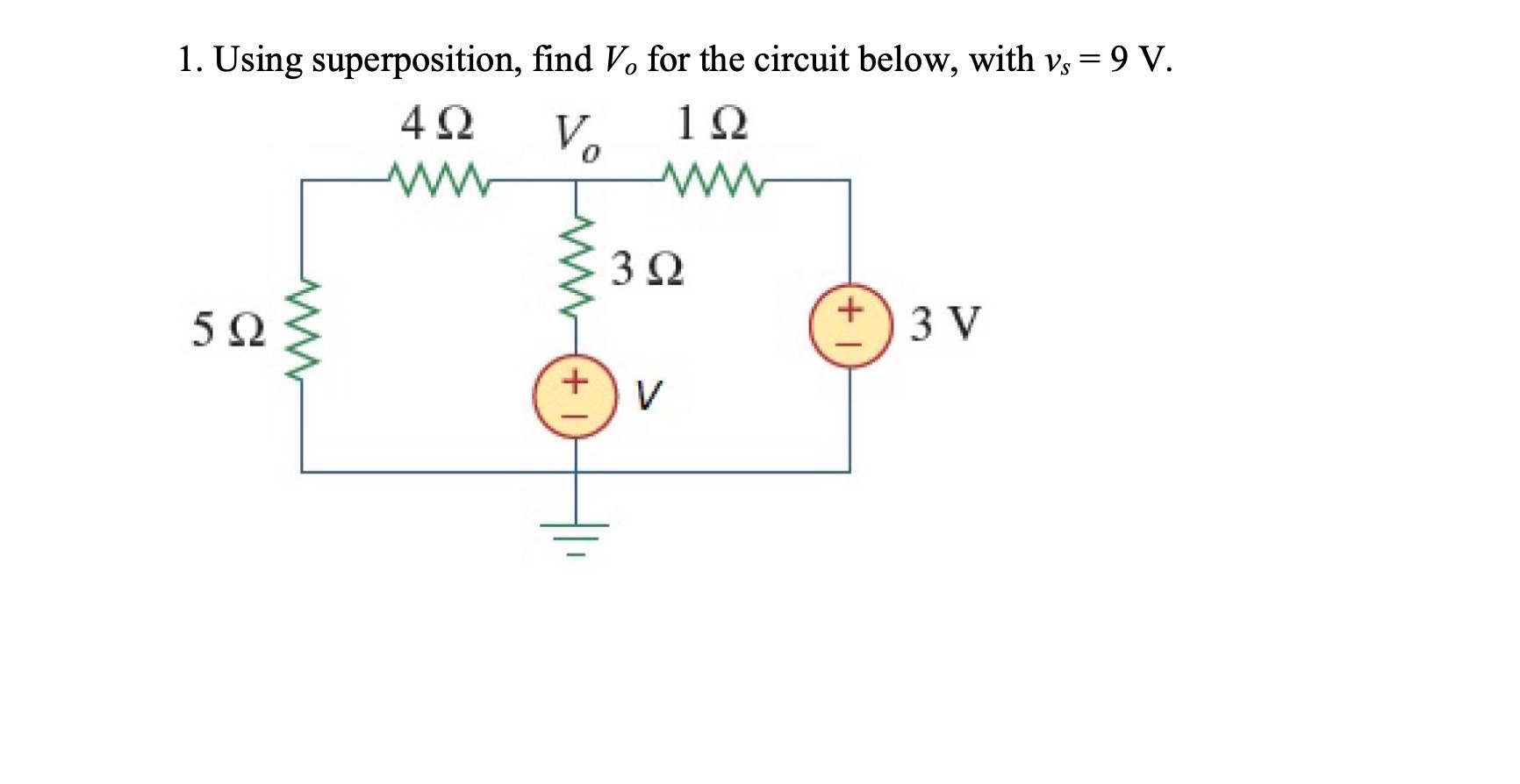 Solved Using superposition, find Vo ﻿for the circuit below, | Chegg.com