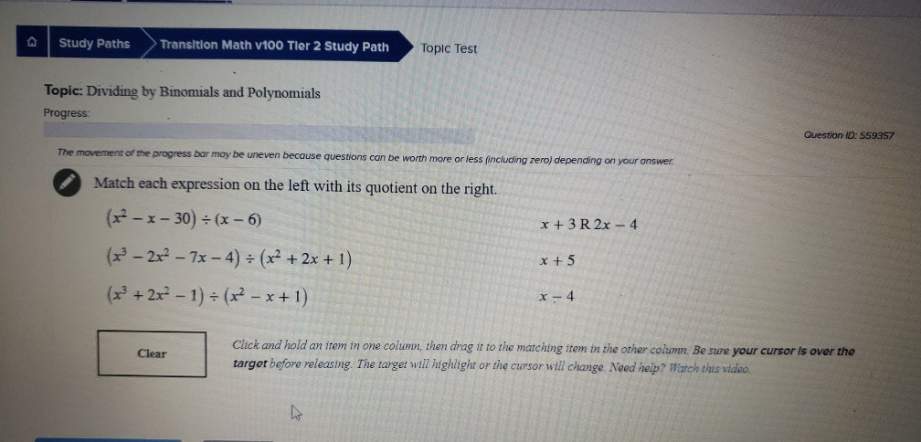 Solved Study Paths Transition Math v100 Tler 2 Study Path | Chegg.com