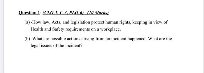 Solved Question 1: (CL0-1, C-3, PLO-6) (10 Marks) (a) - How | Chegg.com