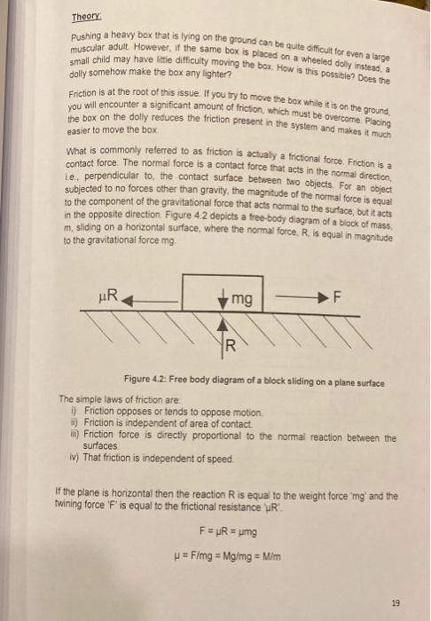 Solved Friction Objectives To investigate the difference | Chegg.com