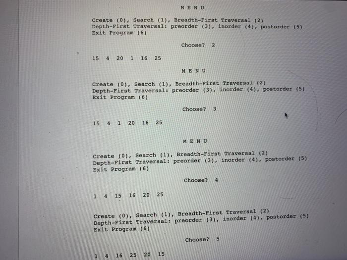 Solved - Your program should be a menu-driven and execute | Chegg.com
