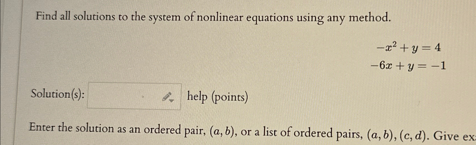 Solved Find all solutions to the system of nonlinear | Chegg.com