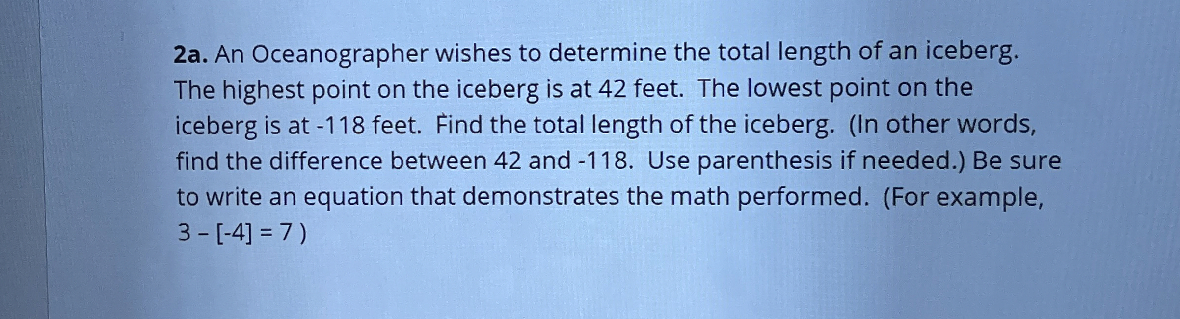 Solved 2a. ﻿An Oceanographer wishes to determine the total | Chegg.com