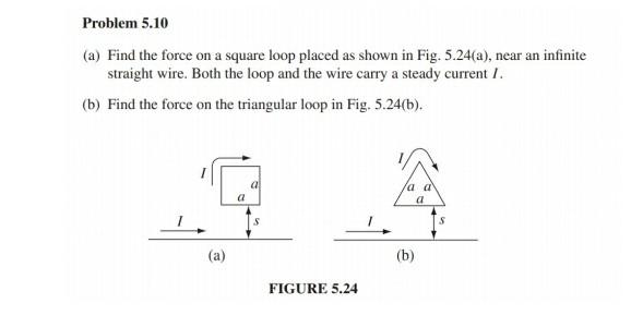 Solved Problem 5.10 (a) Find the force on a square loop | Chegg.com
