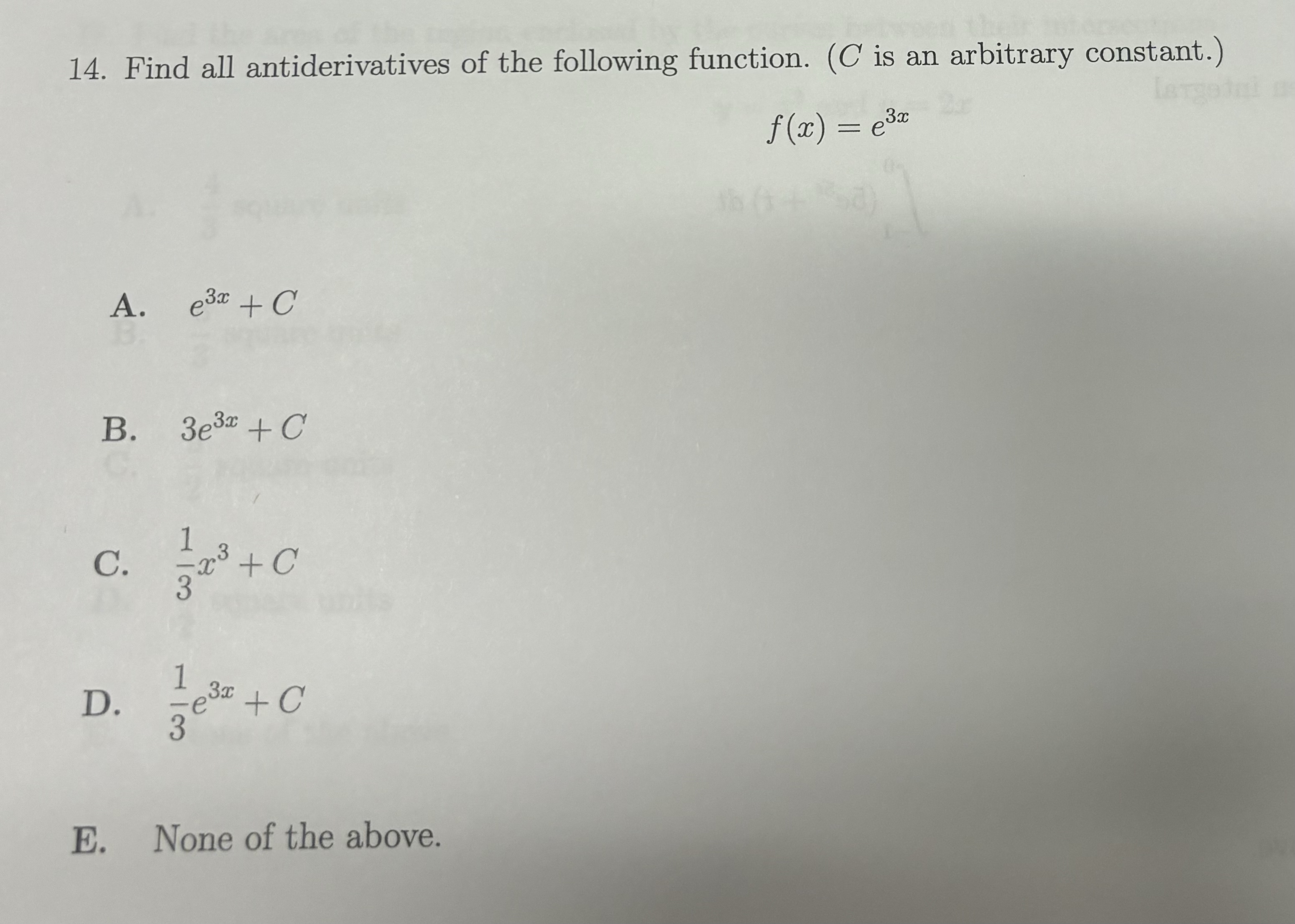 Solved Find all antiderivatives of the following function. | Chegg.com