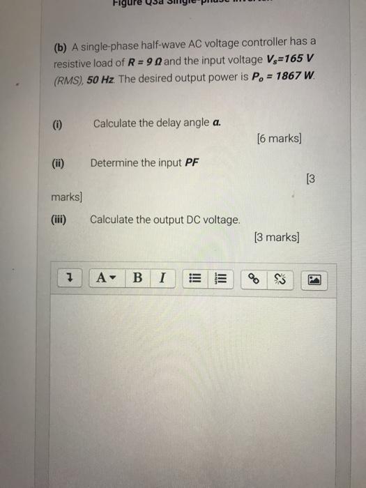 Solved Figy (b) A single-phase half-wave AC voltage | Chegg.com