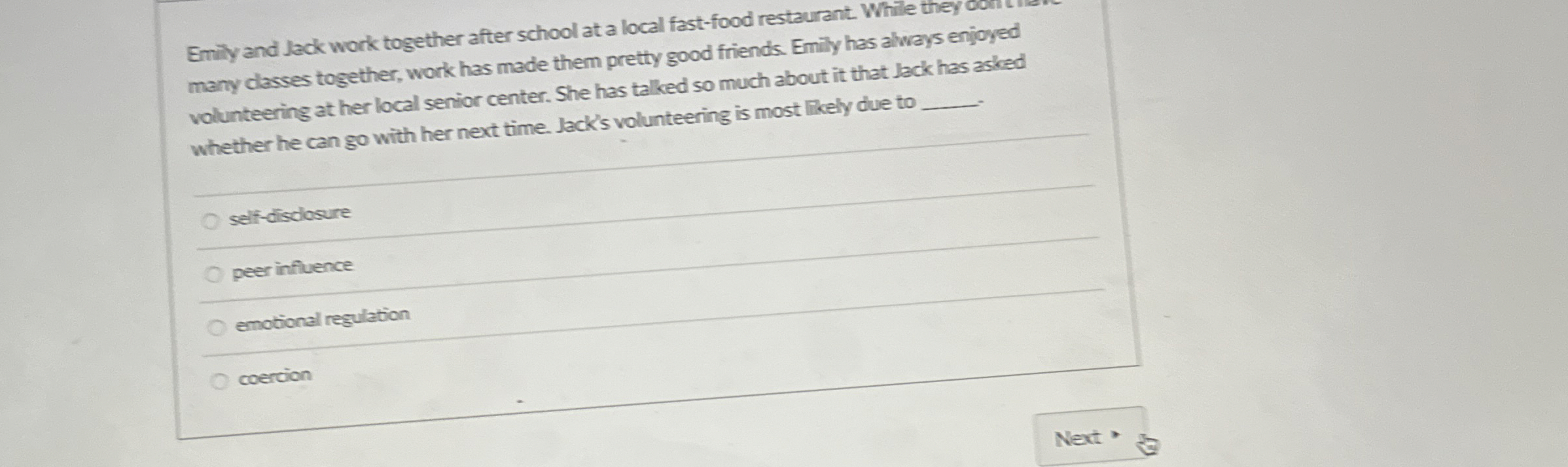 Solved Emily and Jack work together after school at a local | Chegg.com