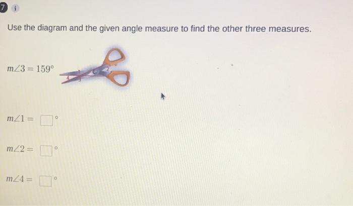 Solved 7 Use the diagram and the given angle measure to find | Chegg.com