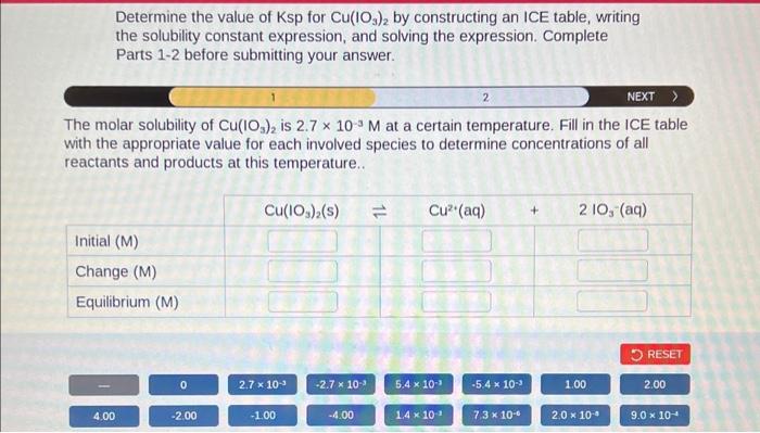 Solved Determine the value of Ksp for Cu(IO3)2 by | Chegg.com