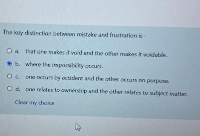 Solved The key distinction between mistake and frustration | Chegg.com