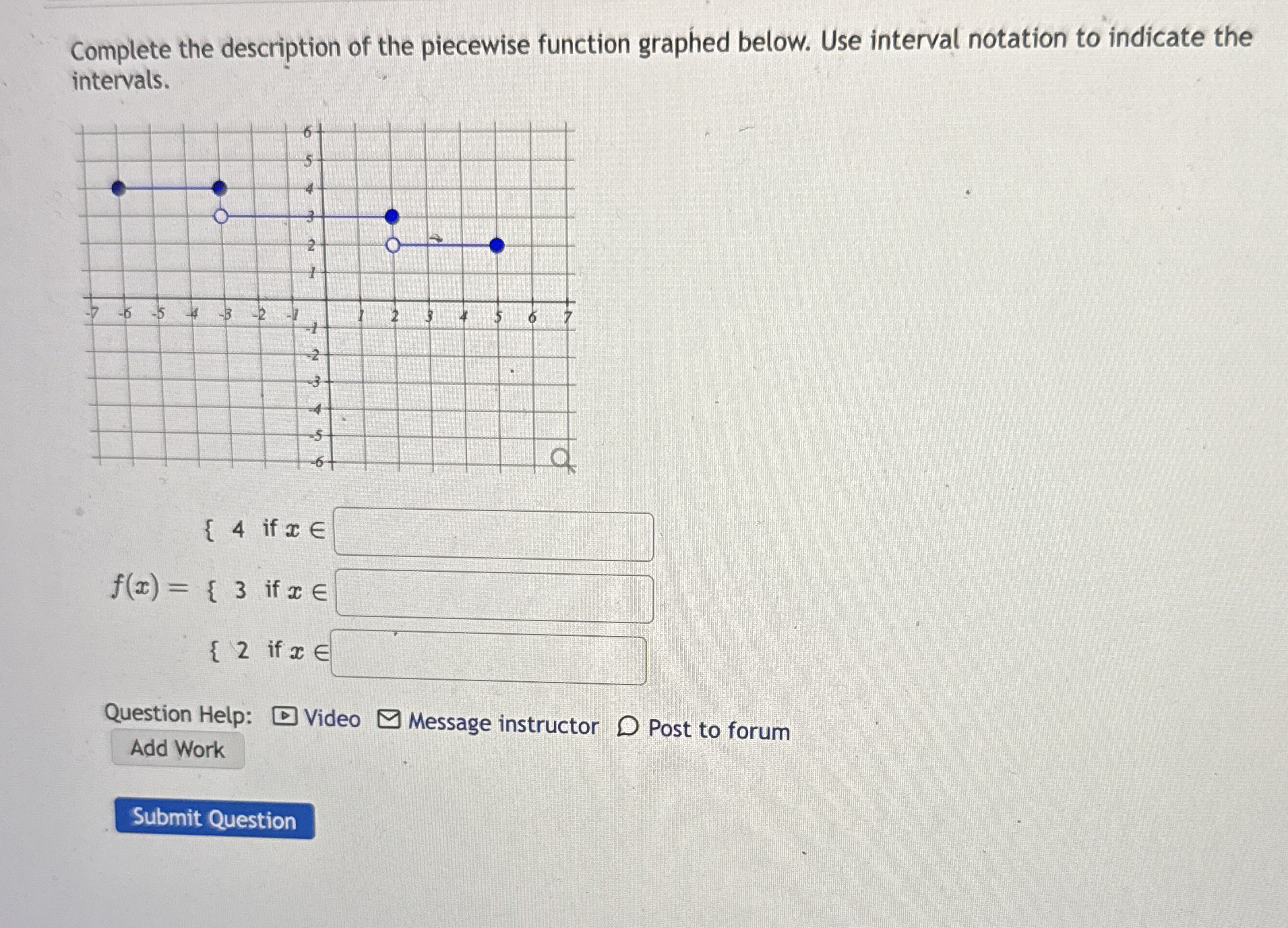 Solved Complete the description of the piecewise function | Chegg.com