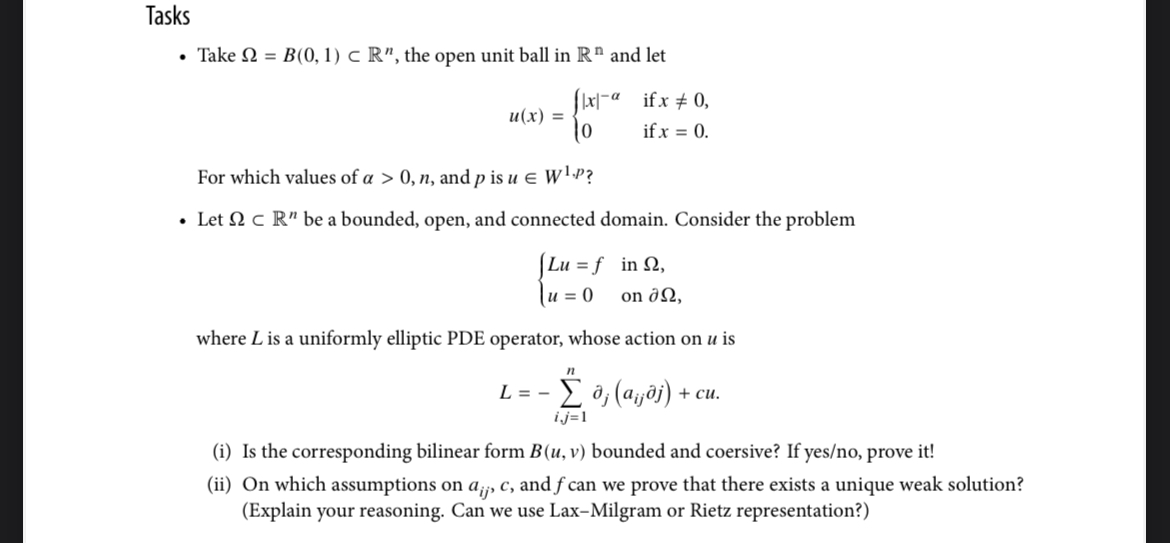 Solved TasksTake Ω=B(0,1)subRn, ﻿the open unit ball in Rn | Chegg.com