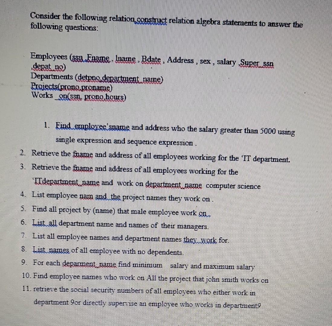 Solved Consider the following relation oonstyy relation | Chegg.com