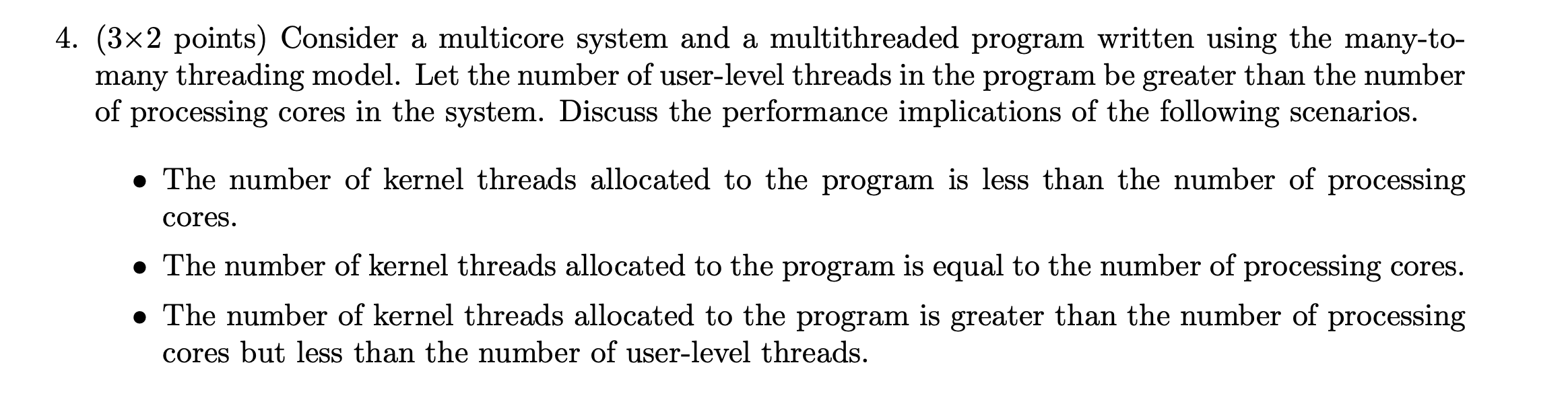 Solved 4. ( \( 3 \times 2 \) ﻿points) ﻿Consider a multicore | Chegg.com