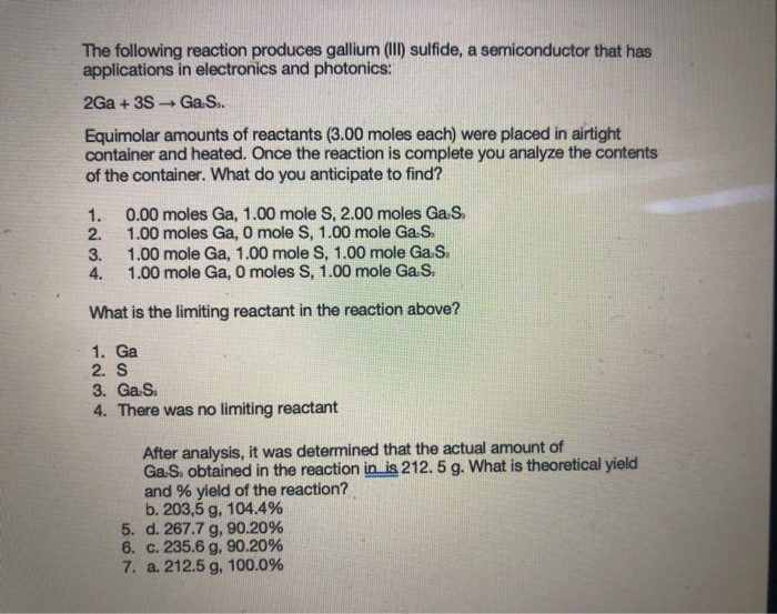 Solved The following reaction produces gallium (III) | Chegg.com