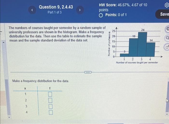 Solved The numbers of courses taught per semester by a | Chegg.com