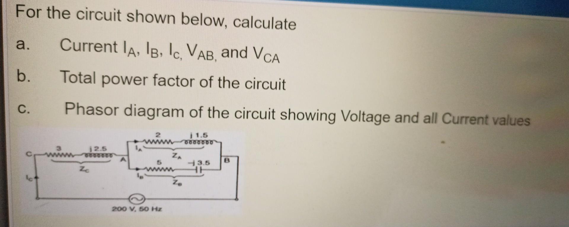 Solved For the circuit shown below, calculate a. Current IA, | Chegg.com