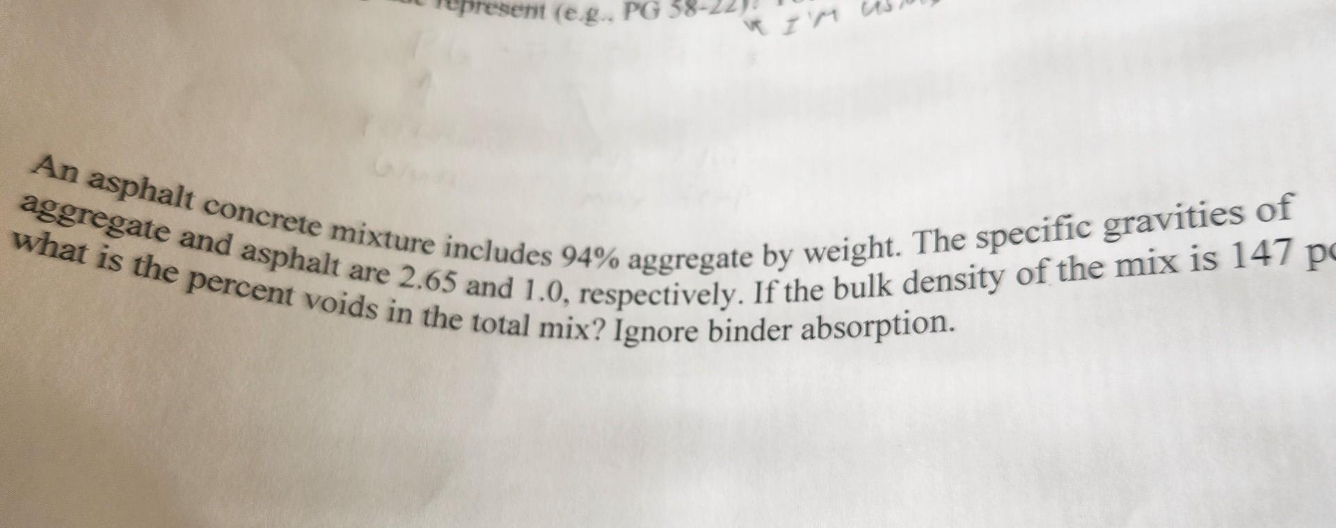 Solved An asphalt concrete mixture includes 94% aggregate by | Chegg.com