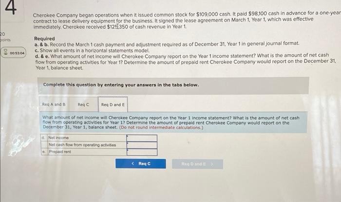 Solved 4 Cherokee Company began operations when it issued | Chegg.com