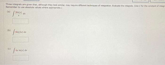 Solved Three integrals are given that, although they look | Chegg.com