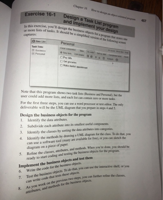 Solved Chapter 16 How to design an object-oriented program | Chegg.com