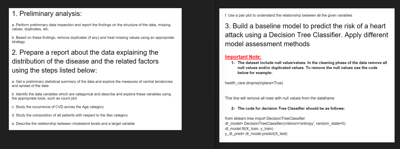 Solved Preliminary analysis:a. ﻿Perform preliminary data | Chegg.com