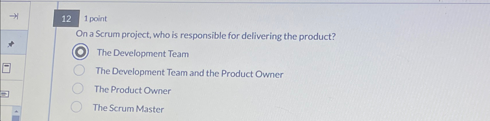Solved 121 ﻿pointOn a Scrum project, who is responsible for | Chegg.com