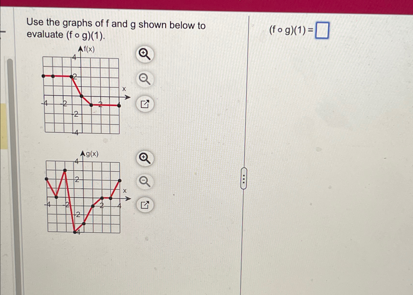 Solved Use the graphs of f ﻿and g ﻿shown below to evaluate | Chegg.com