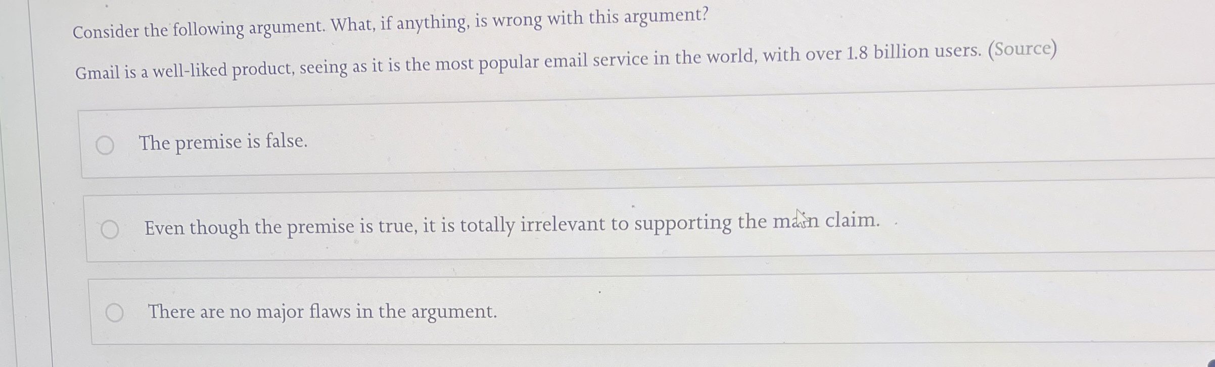 Solved Consider the following argument. What, if anything, | Chegg.com