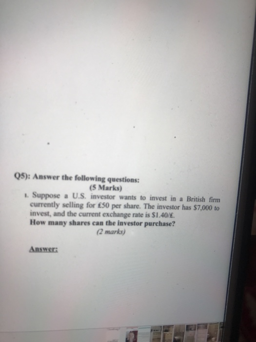 Solved Q5 Answer The Following Questions 5 Marks 1