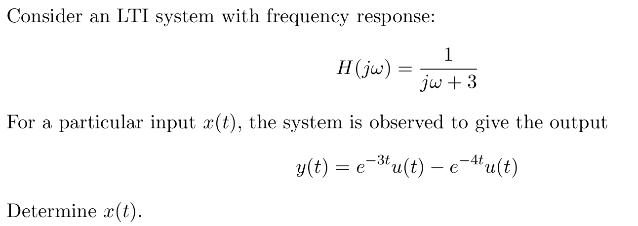 Solved Consider an ﻿LTI system with frequency | Chegg.com