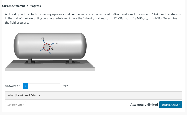 Solved Current Attempt in ﻿ProgressA closed cylindrical tank | Chegg.com