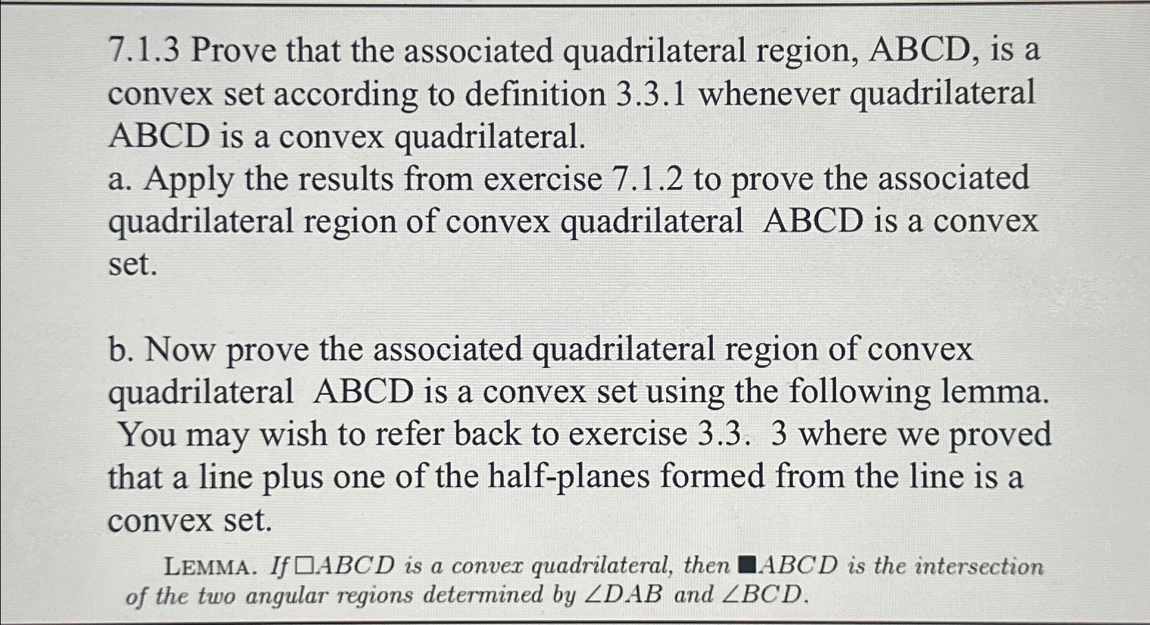 Solved 7.1.3 ﻿Prove that the associated quadrilateral | Chegg.com