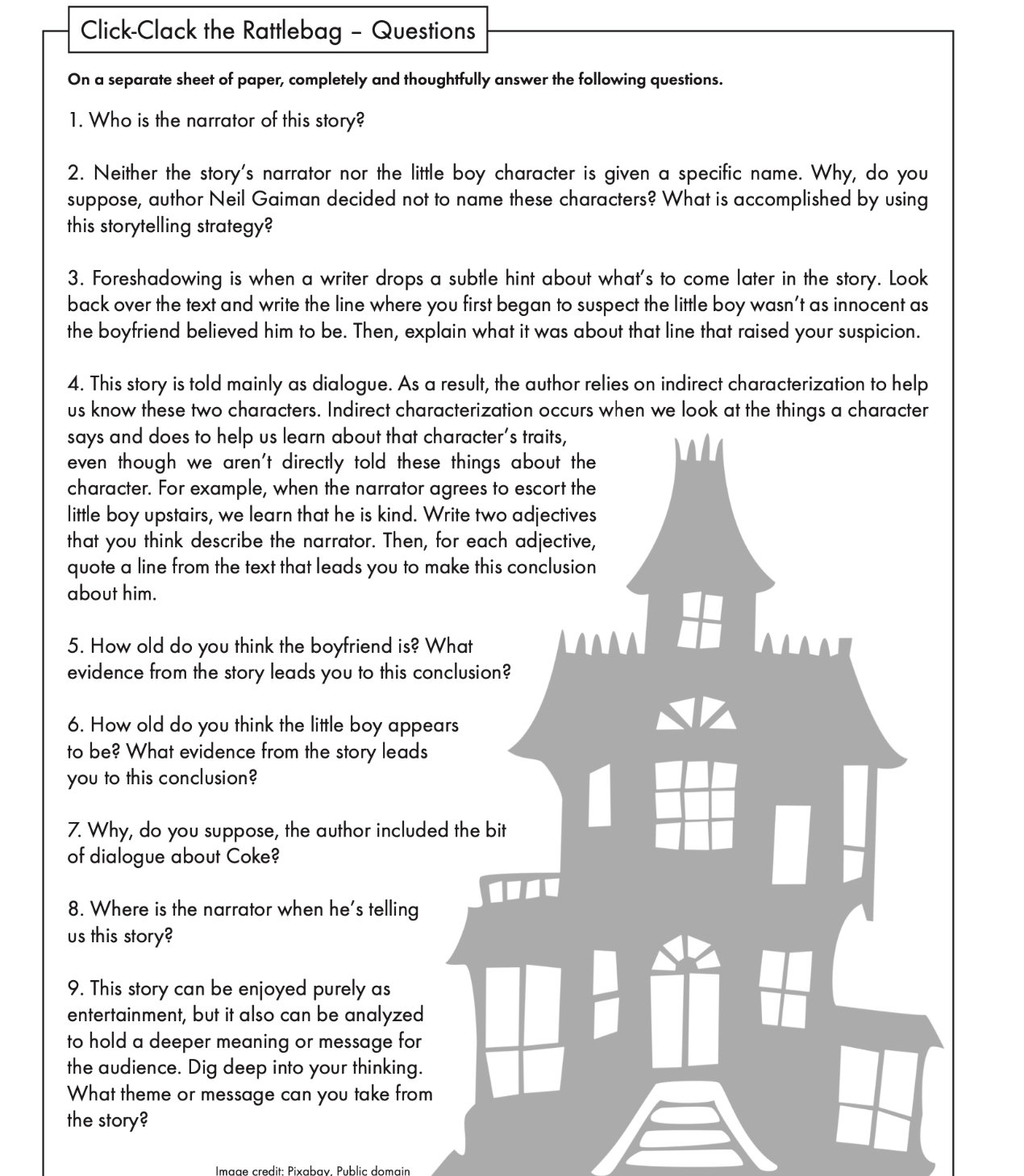 Solved Click-Clack the Rattlebag - ﻿QuestionsOn a separate | Chegg.com