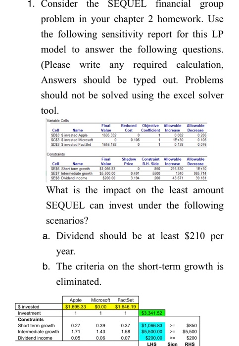 Chapter 2 problems excel data is the data at the | Chegg.com