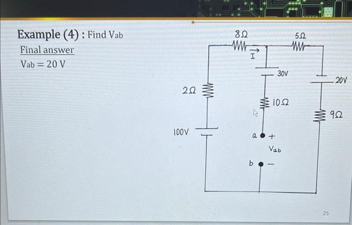 Solved Example (3): Find Vab Final answer Vab=80 VExample | Chegg.com