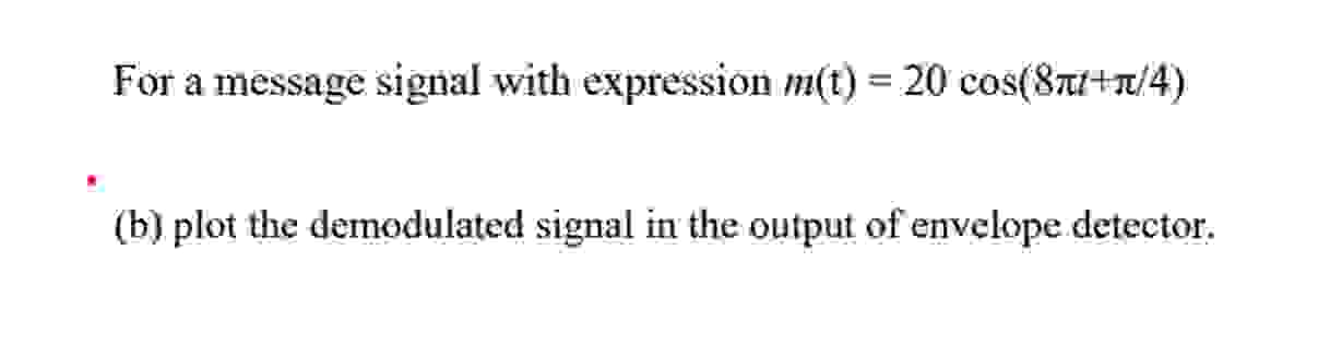 Solved For a message signal with expression | Chegg.com