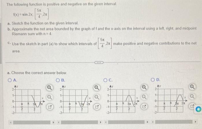 Solved The following function is positive and negative on | Chegg.com
