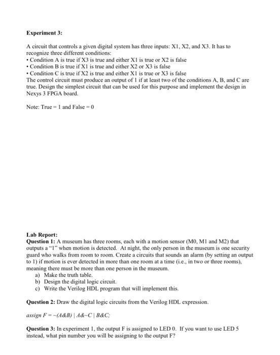 Digital Logic (CS201) Lab 6: Combinational Circuit | Chegg.com