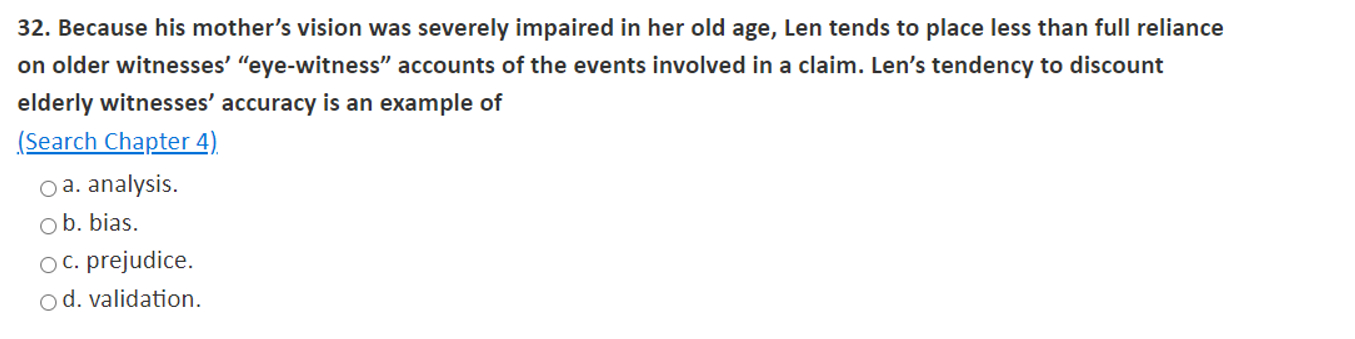 Solved Because his mother's vision was severely impaired in | Chegg.com