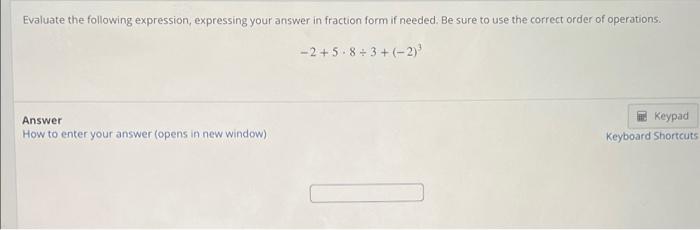 Solved Evaluate the following expression, expressing your | Chegg.com
