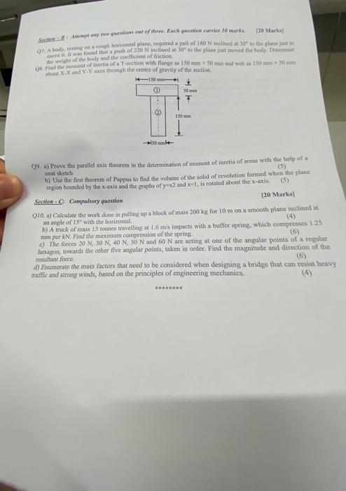 Solved [20 Marks] Section B: Attempt any two questions out | Chegg.com