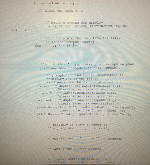 Solved Design and implement a class called Flight that | Chegg.com