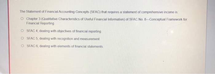 Solved The Statement of Financial Accounting Concepts (SFAC) | Chegg.com