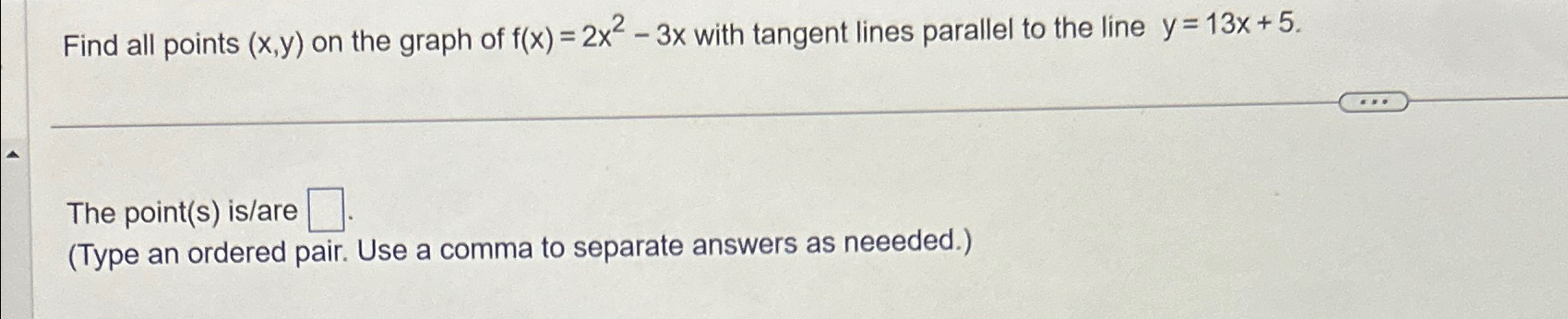 Solved Find all points (x,y) ﻿on the graph of f(x)=2x2-3x | Chegg.com