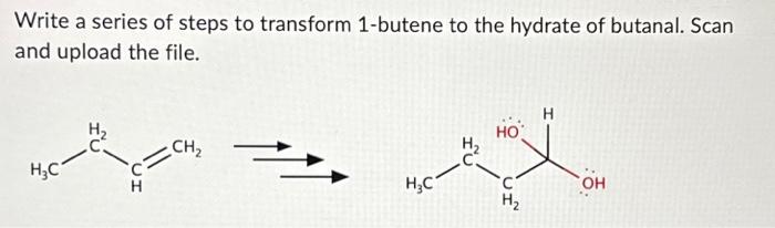 Solved Write a series of steps to transform 1-butene to the | Chegg.com