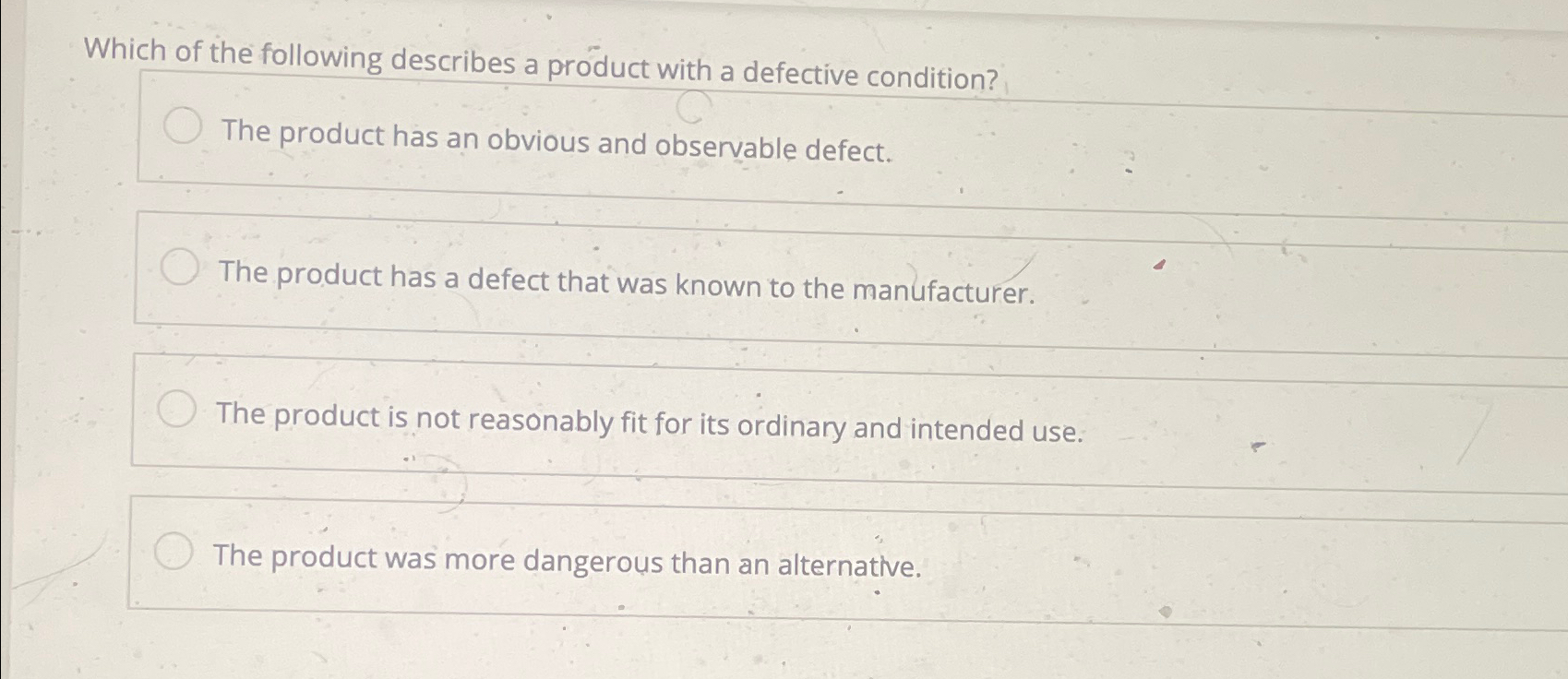 Solved Which of the following describes a product with a | Chegg.com