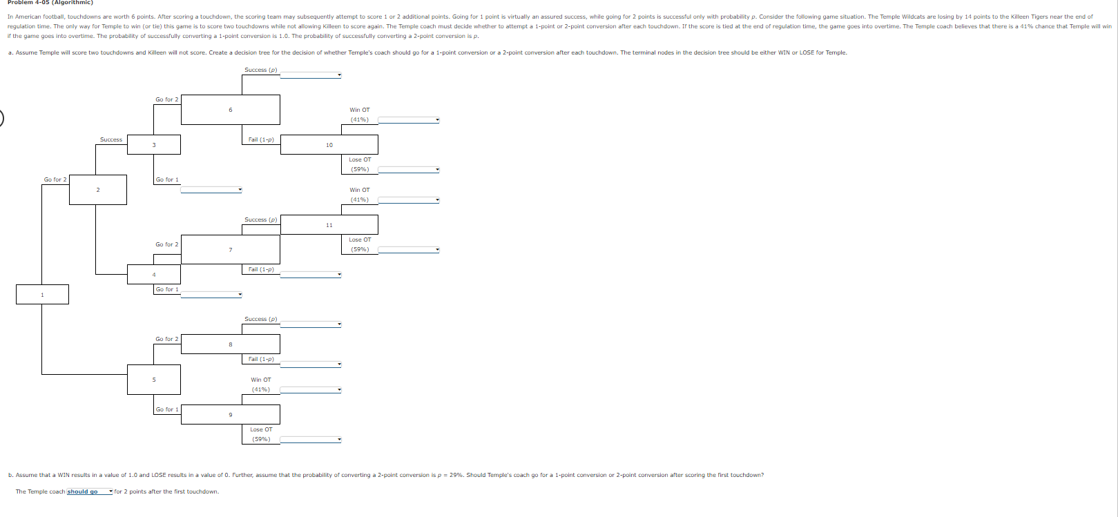 Solved if the game goes into overtime. The probability of | Chegg.com